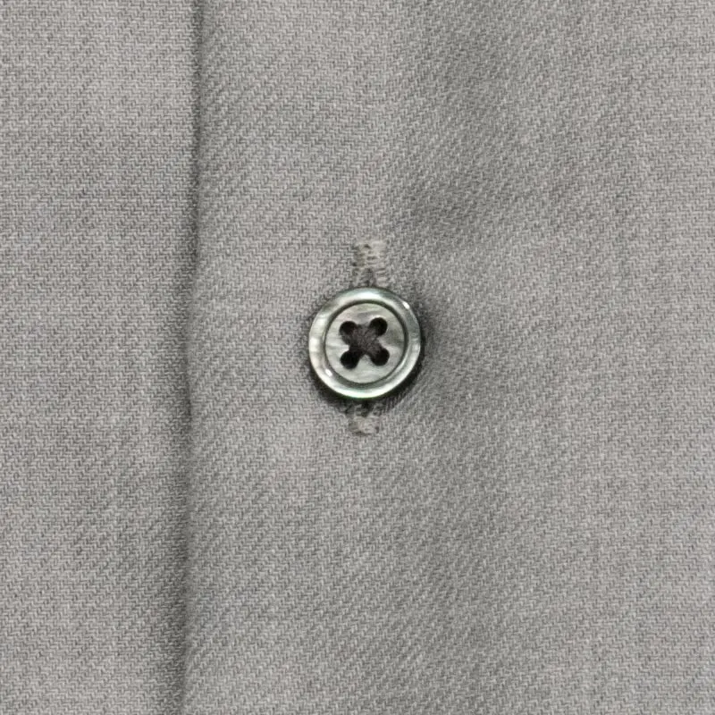 シャツ カジュアルシャツ スタンドカラー バンドカラー グレー 無地